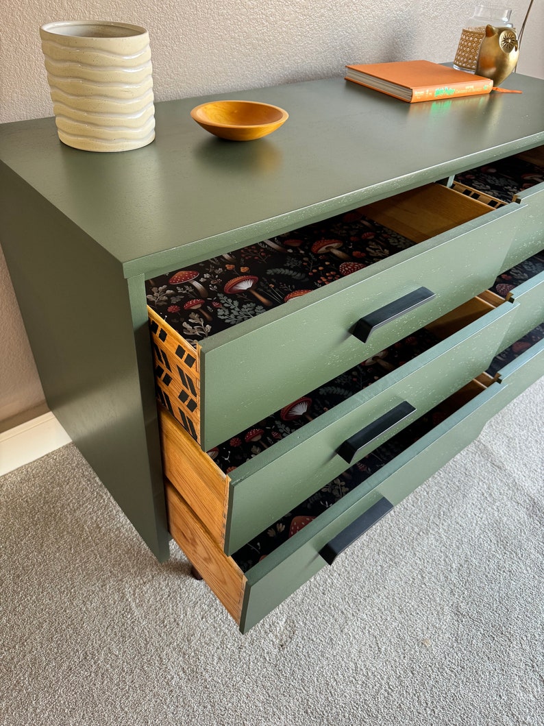 SOLD Sold Sold Soldrefinished 6-drawer MCM Dresser in Vibrant Green ...