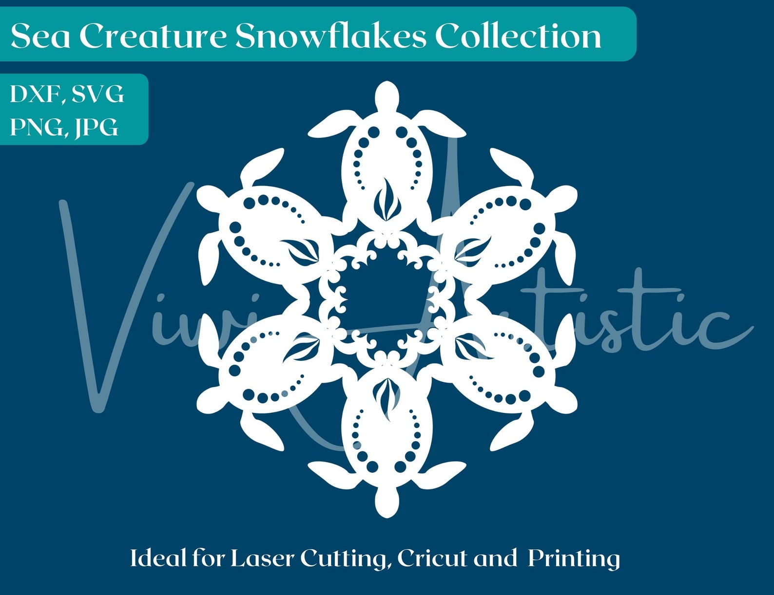 Sea Animal Snowflake files for Cutting, Printing Sea Turtle Svg ...