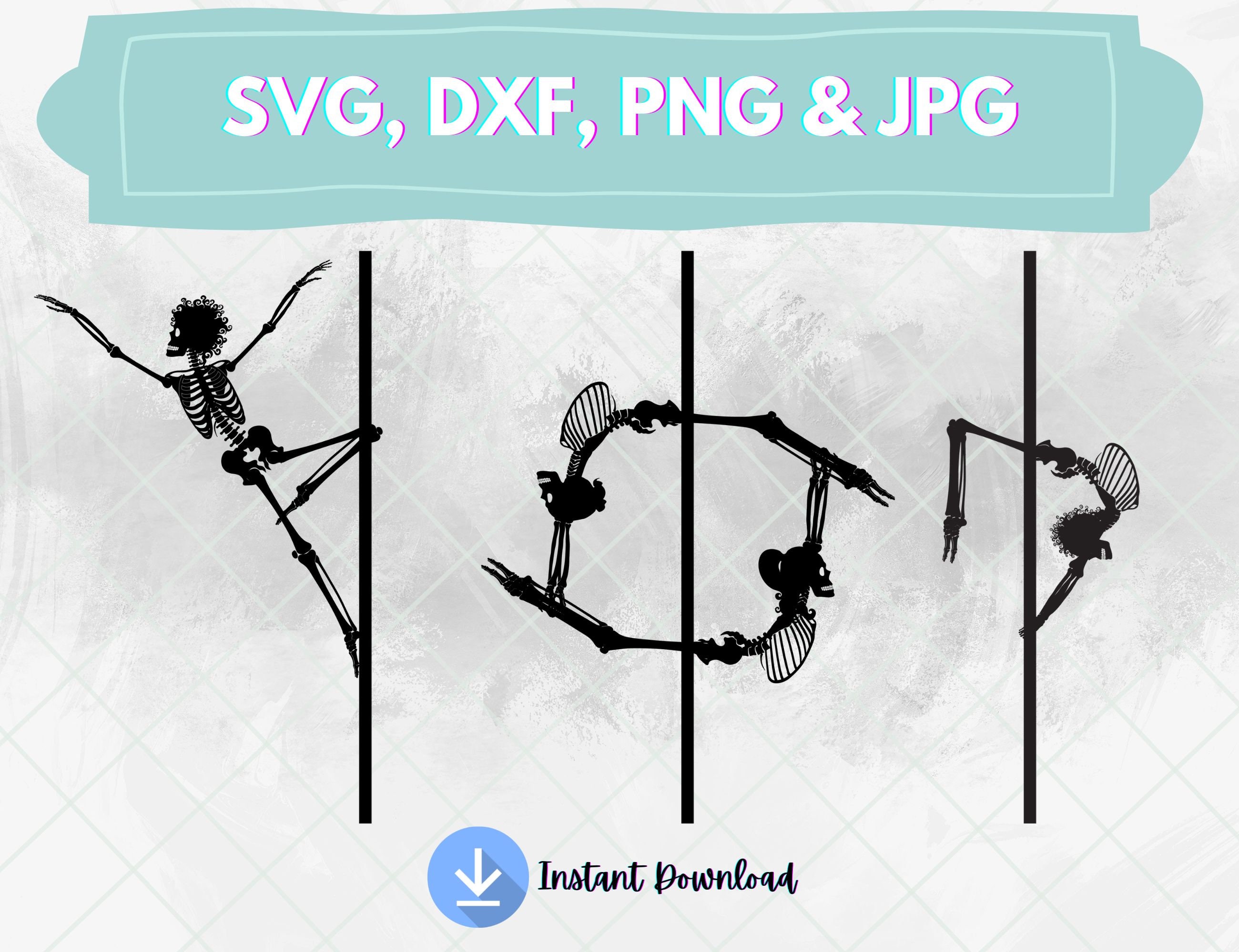 Pole Dance Svg Pole Dance Clipart Skeletons Dance Svg Skeletons Svg ...