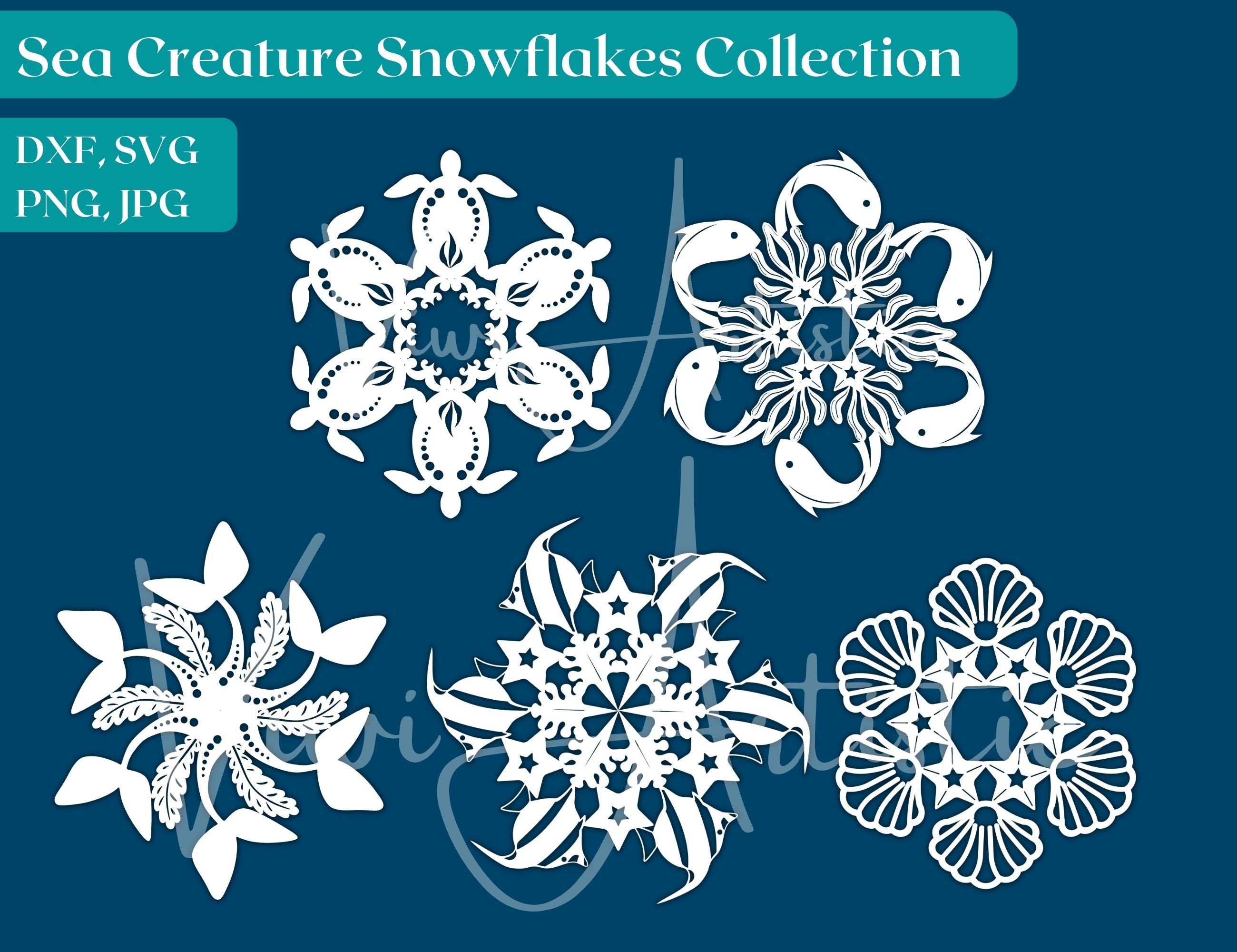 Sea Animal Snowflake (files for Cutting, Printing) | Sea Turtle Svg ...