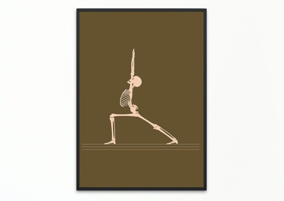 Yoga Skeleton Poster Warrior Pose Skeleton Yoga Pose - Etsy