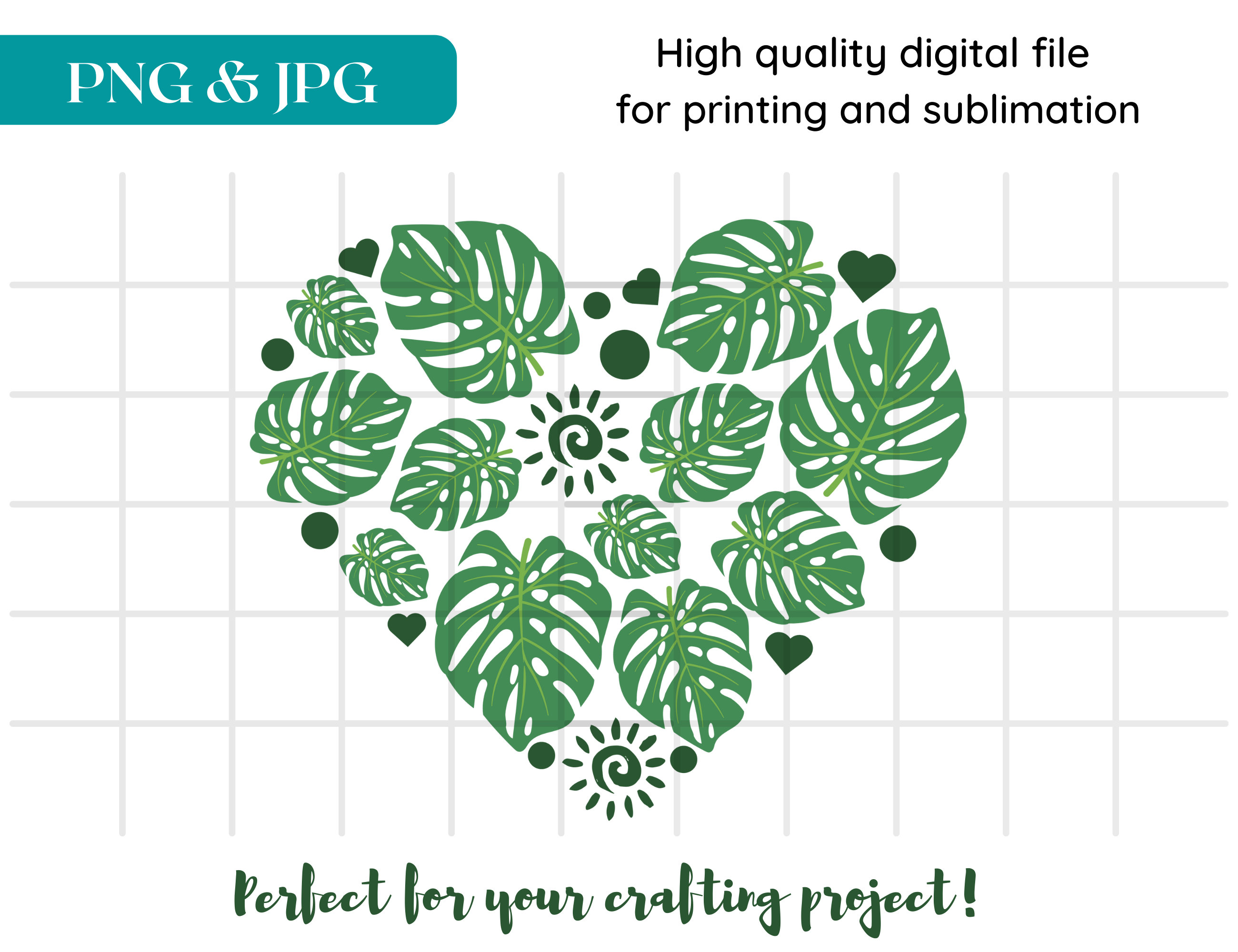 Monstera Heart Png Monstera Png Heart Clipart Monstera - Etsy