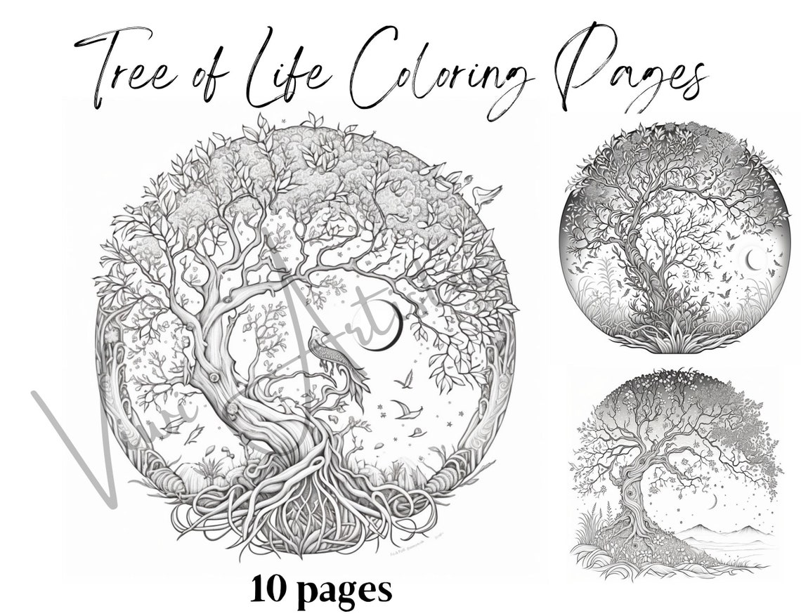 Tree Of Life Printable Coloring Pages Adult Sketch Coloring Page