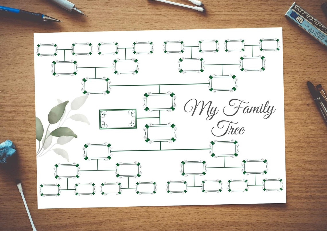 Family Tree Chart Family Tree Template Pedigree Chart - Etsy New Zealand