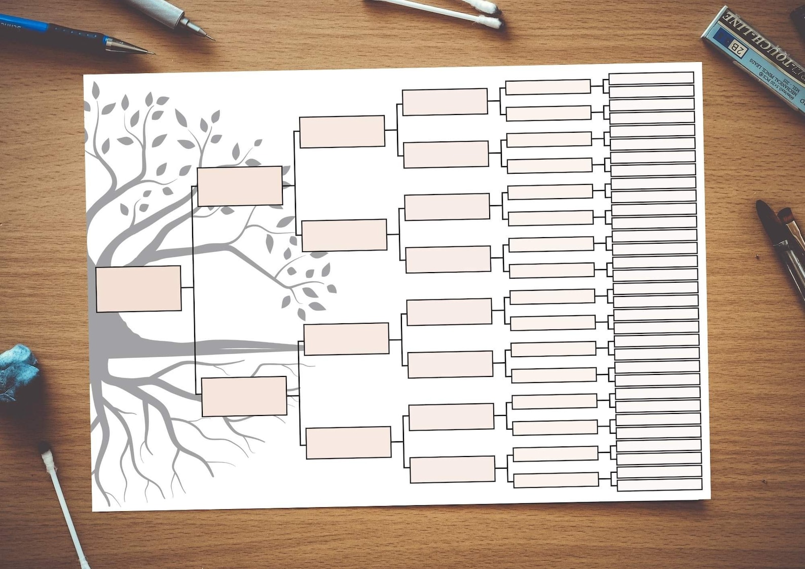 Family Tree Chart Family Tree Template Pedigree Chart Genealogy ...