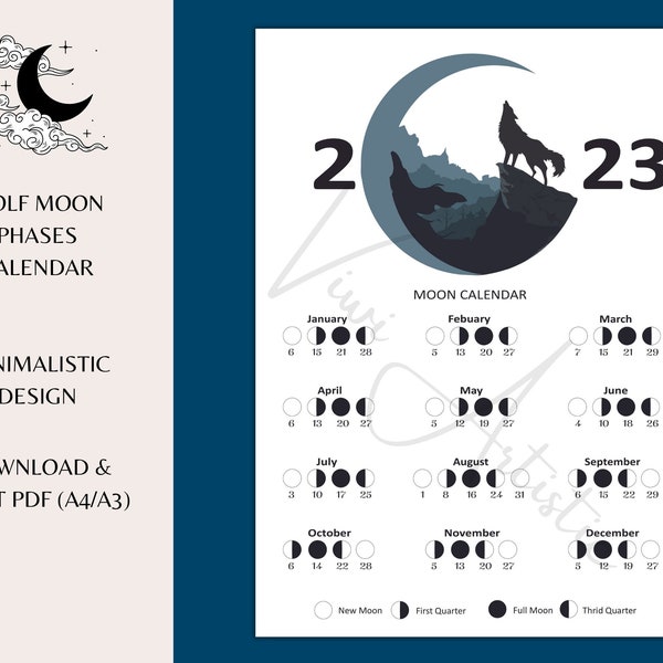 Lunar 2023 Calendar - Etsy