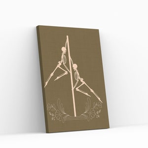Pole Dance Skeleton Decor Skeleton Print Pole Fitness Print Pole Dance ...