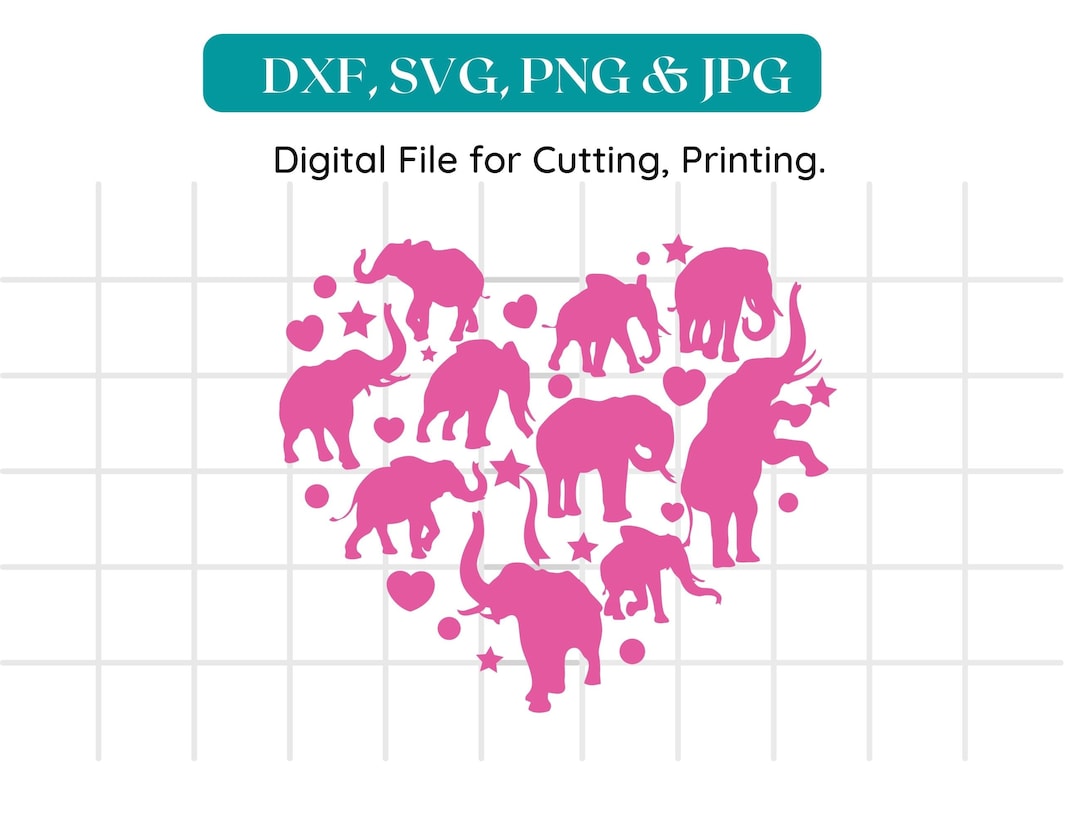 Elephant Heart Svg Elephant Valentine Svg Valentine's Day Shirts Svg ...