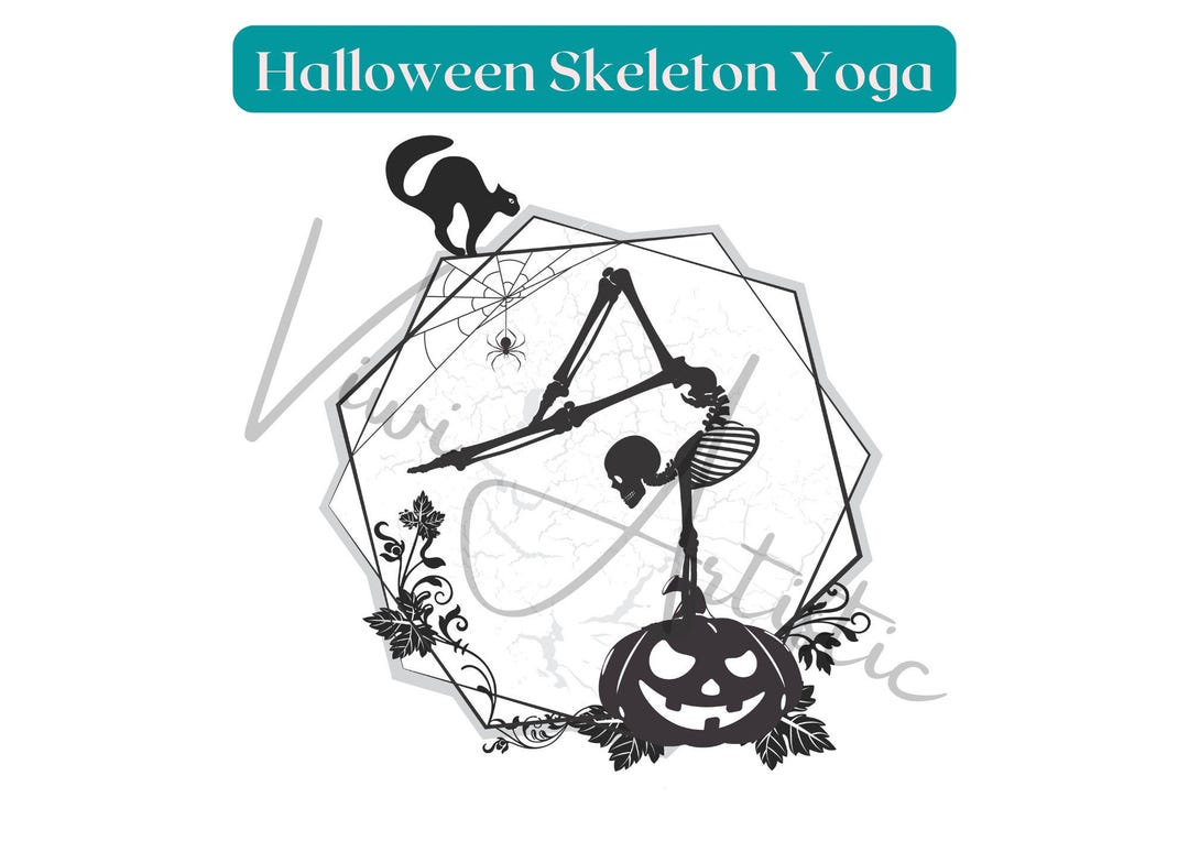 Halloween Skeleton Yoga Handstand Poster (digital Download) - Etsy