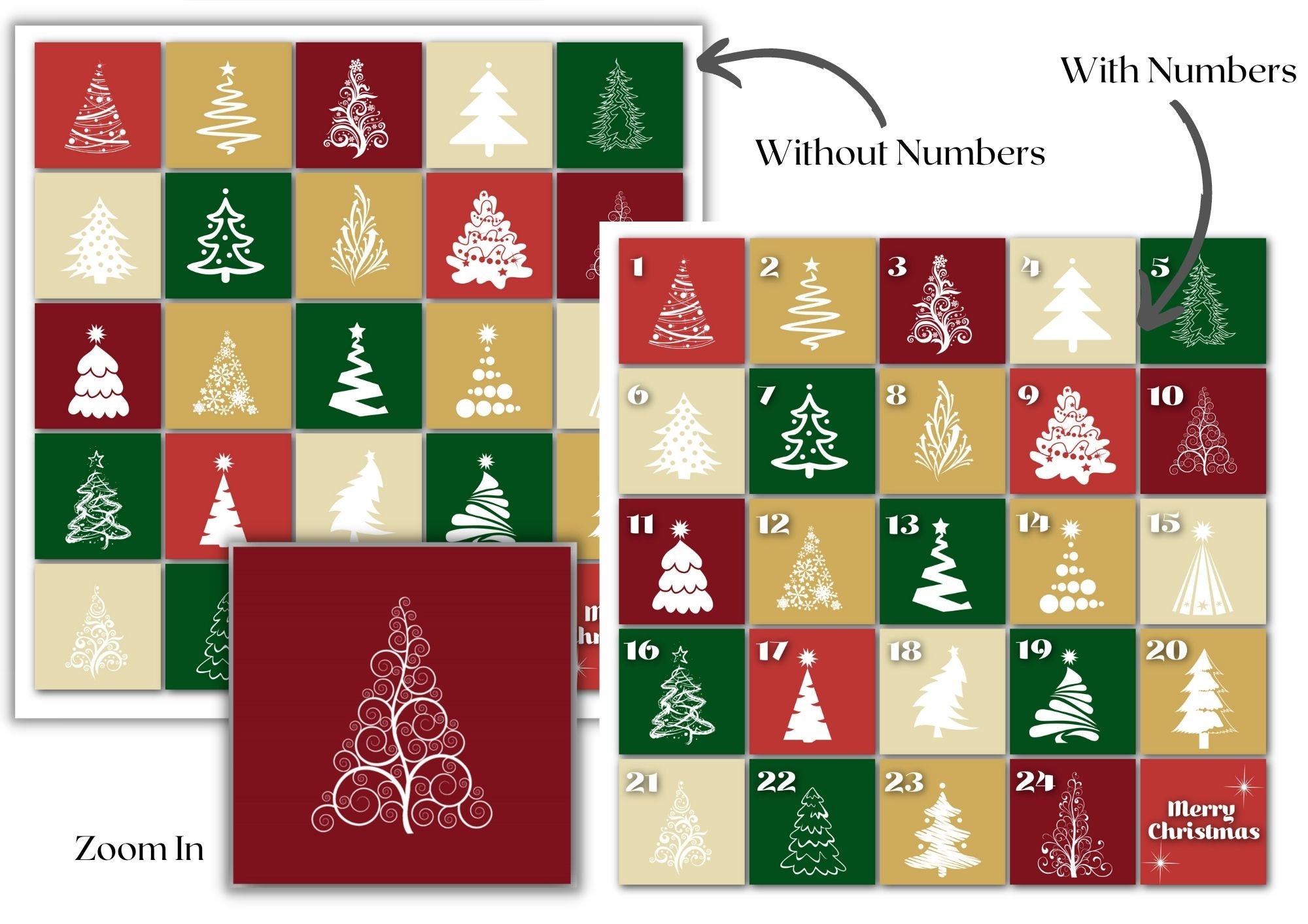 Advent Calendar Printable DIY Advent Calendar Advent Gift - Etsy