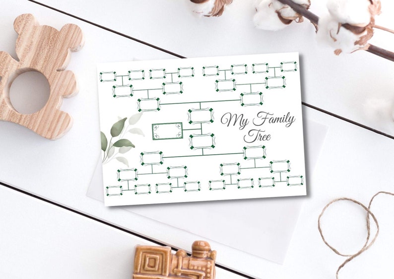 Family Tree Chart: Genealogy Template (PDF, PNG, JPG) - Etsy