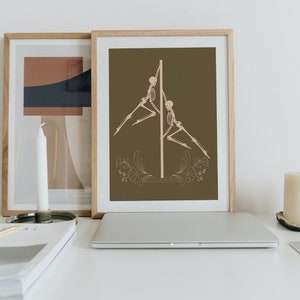 Pole Dance Skeleton Decor Skeleton Print Pole Fitness Print Pole Dance ...