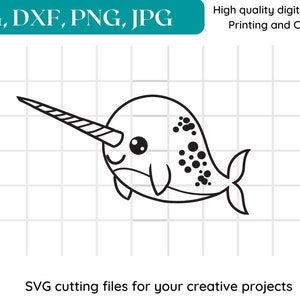 Narwhal Svg | Narwhal Png : High-quality Cute Narwhal Design for ...