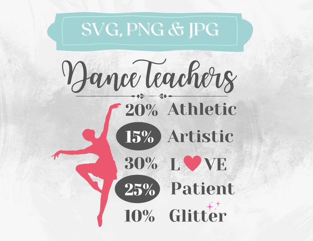 Dance Teacher SVG PNG JPG: Gift for Dance Coach (digital Download) - Etsy