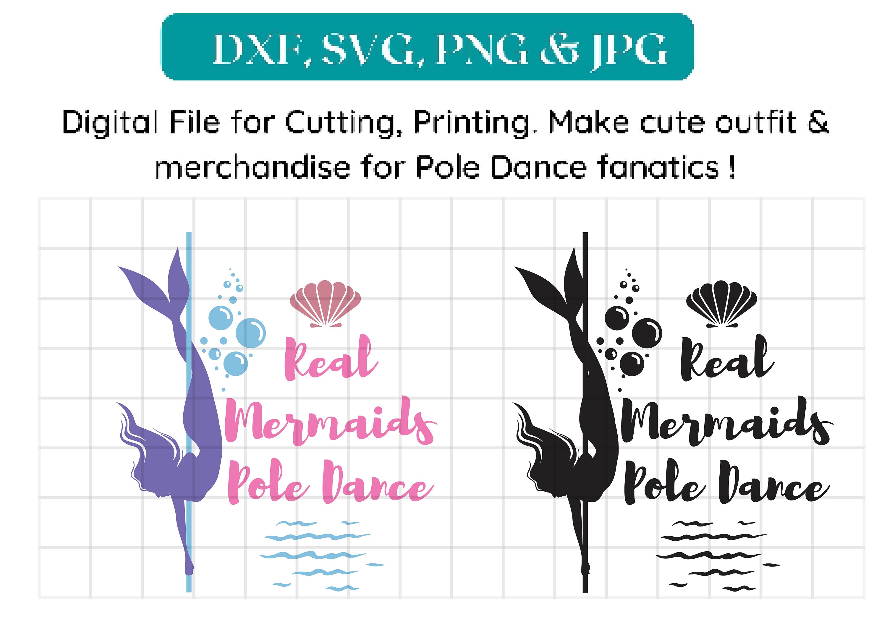Real Mermaids Pole Dance Digital Files for Cutting and Printing Mermaid ...