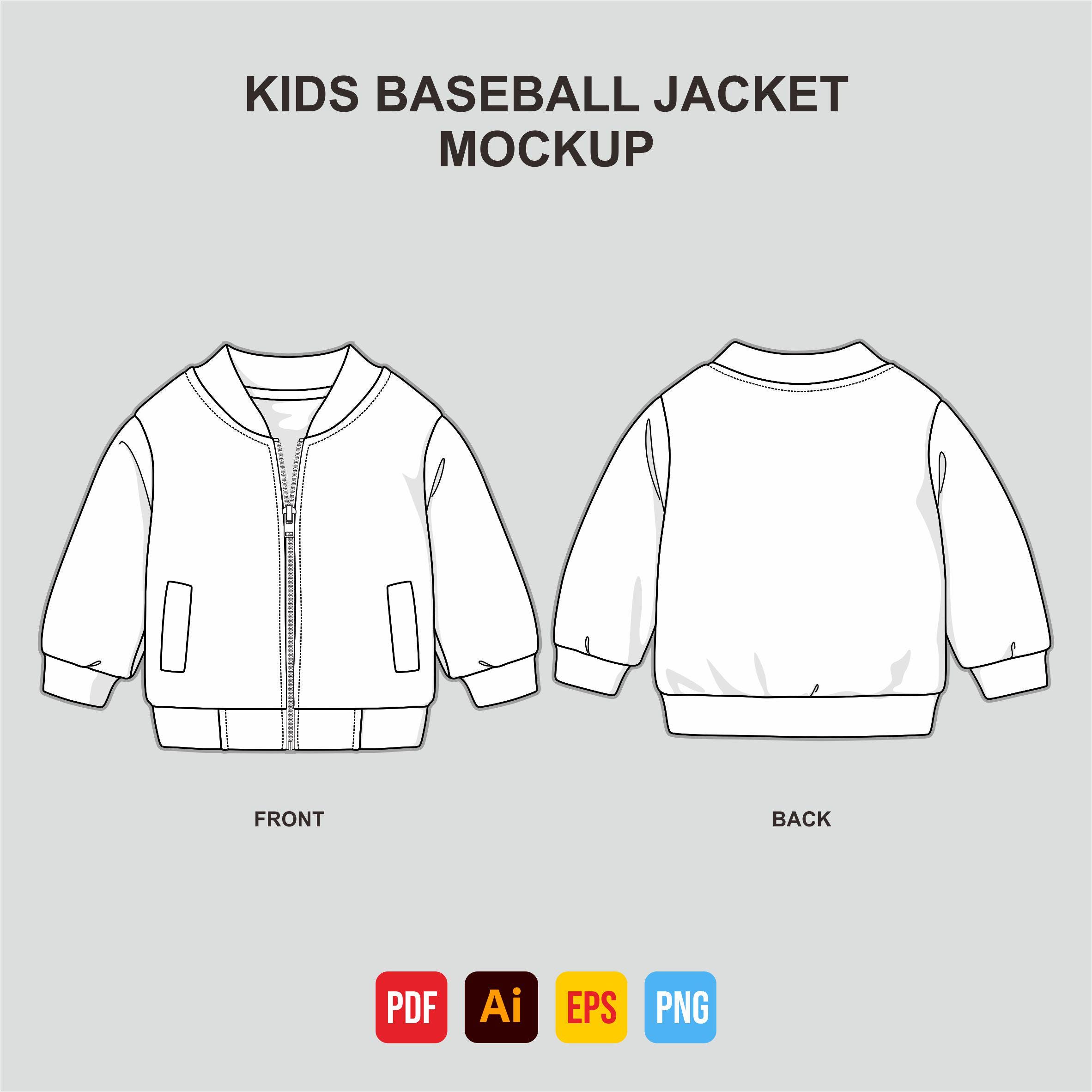 Kids Baseball Jacket Varsity Jacket Mockup Illustration - Etsy