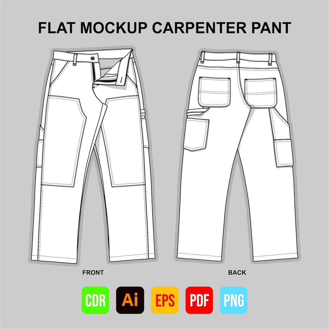 Carpenter Pants Flat Mockup - Etsy
