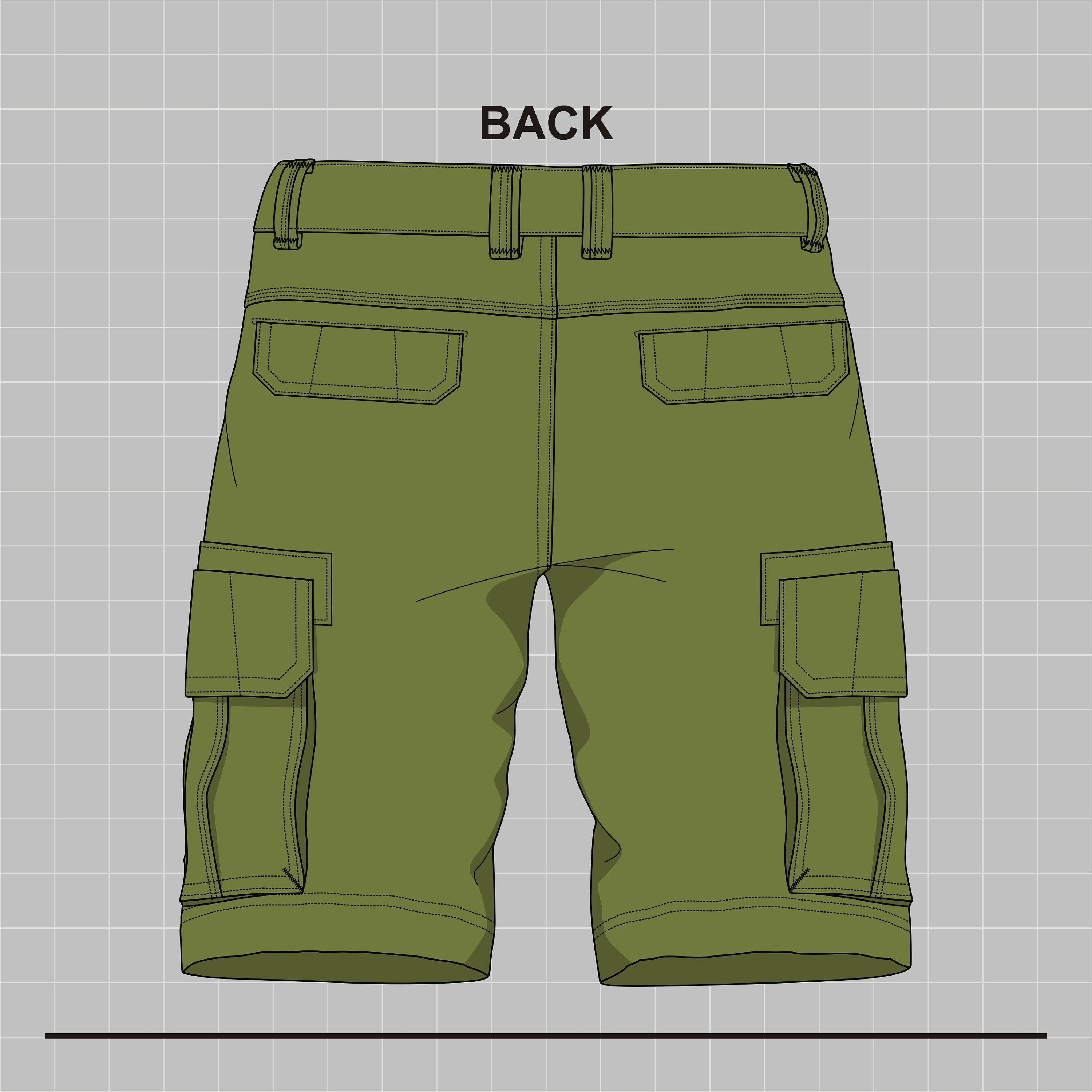 Vector Mockup Short Cargo Pant Template - Etsy