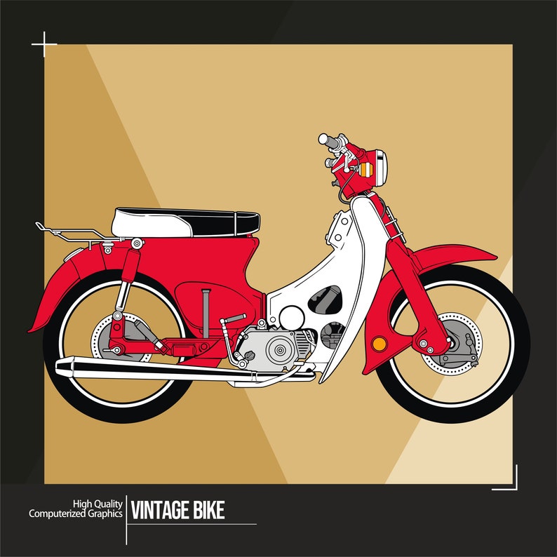 Classic Motorbike Vector Vintage Bike - Etsy