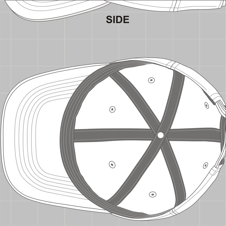 Baseball Cap Mockup Vector Illustrator Template - Etsy