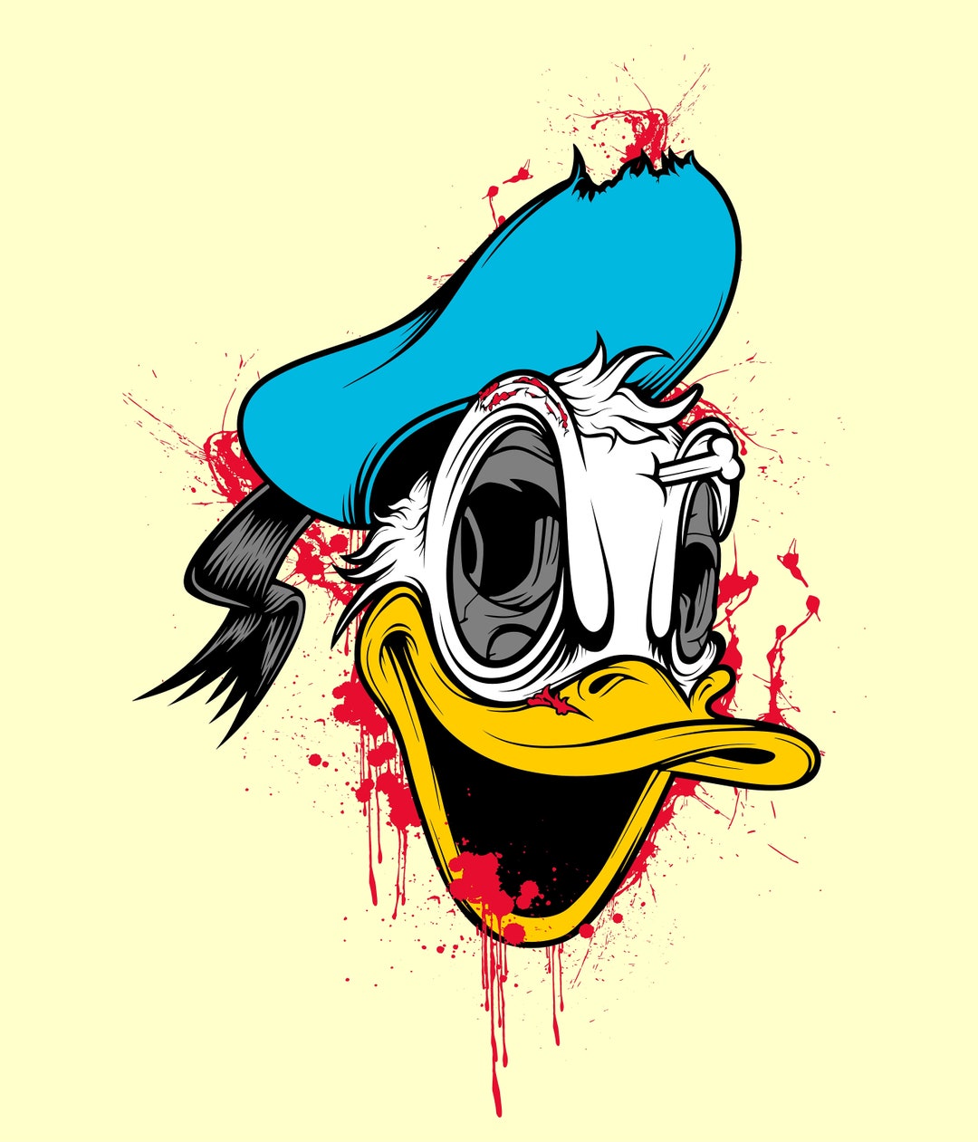 Vector Illustration of Zombie Donald Duck - Etsy UK