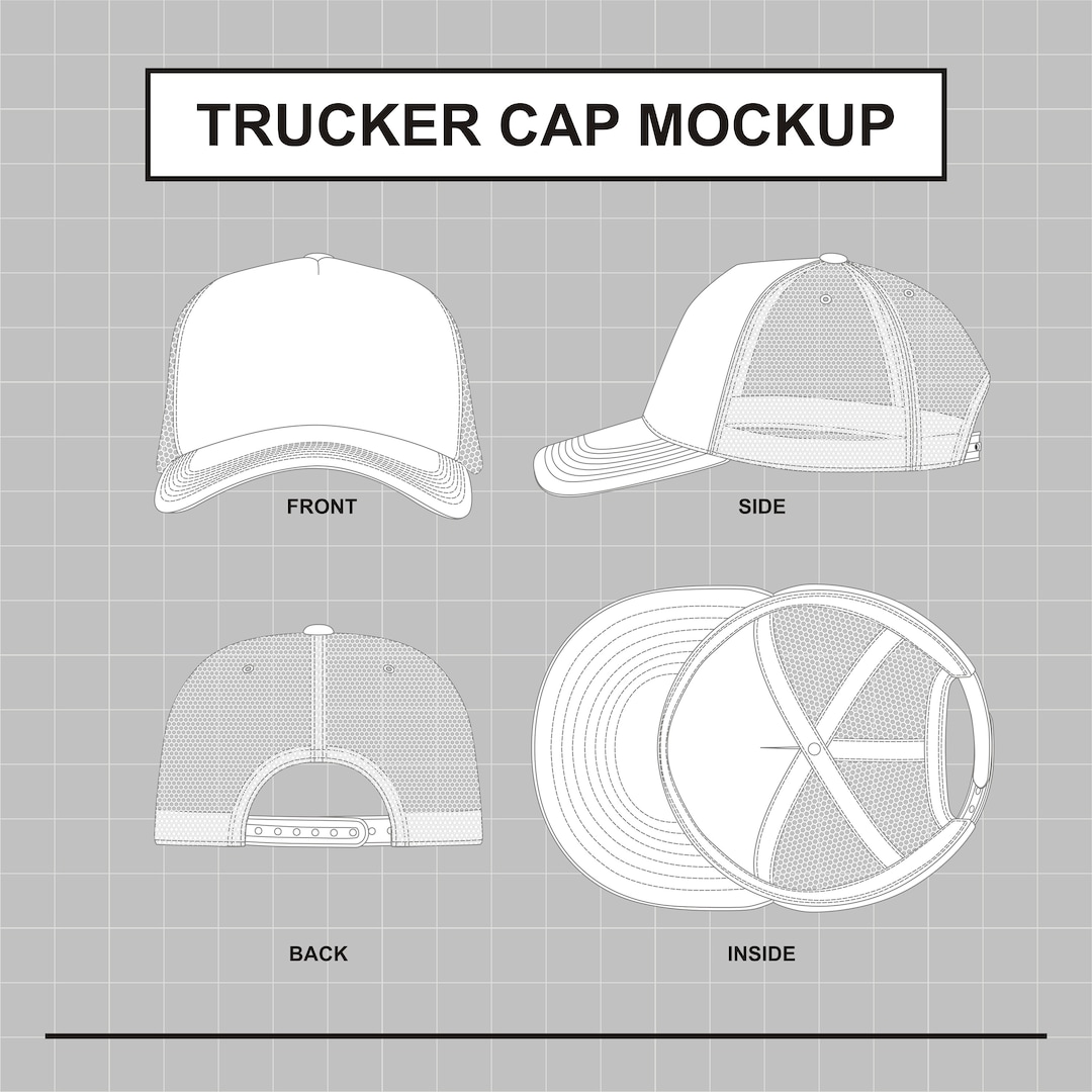 Trucker Cap Vector Mockup Illustration - Etsy