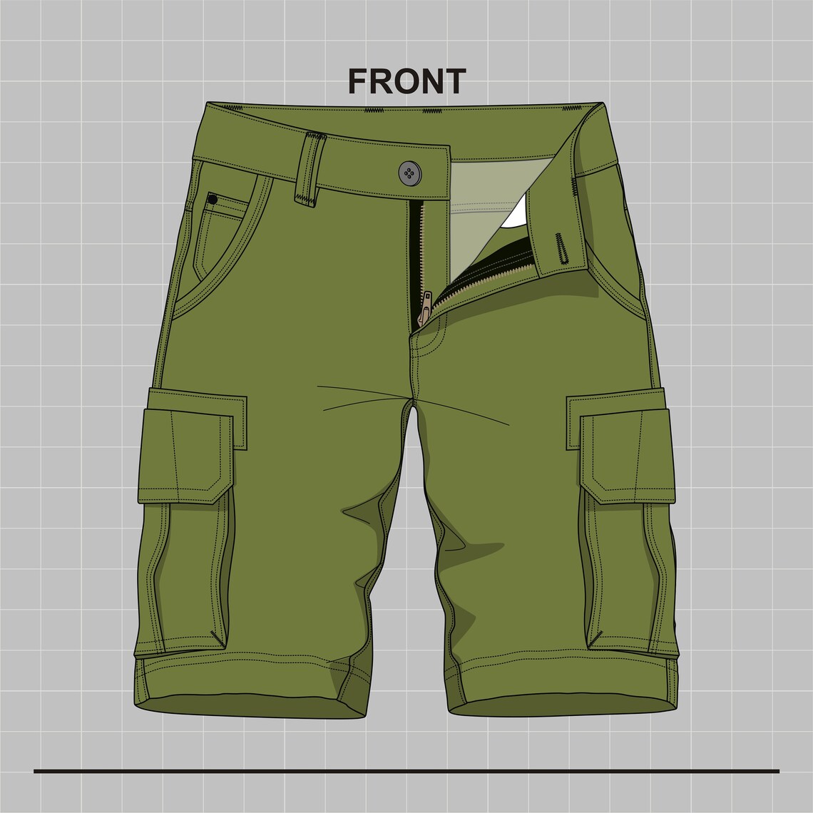 Vector Mockup Short Cargo Pant Template - Etsy