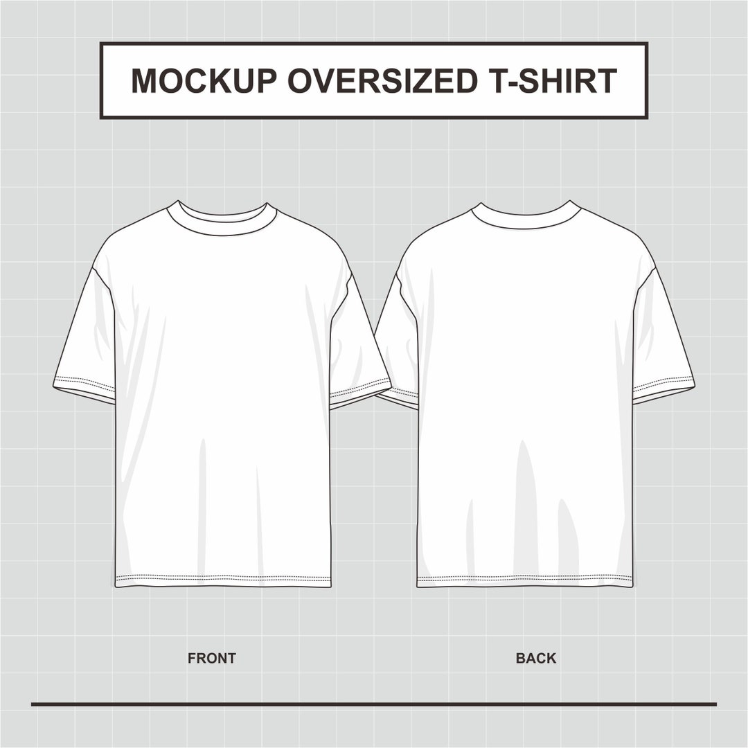 Oversized T-shirt Mockup Vector V2 Illustrator - Etsy
