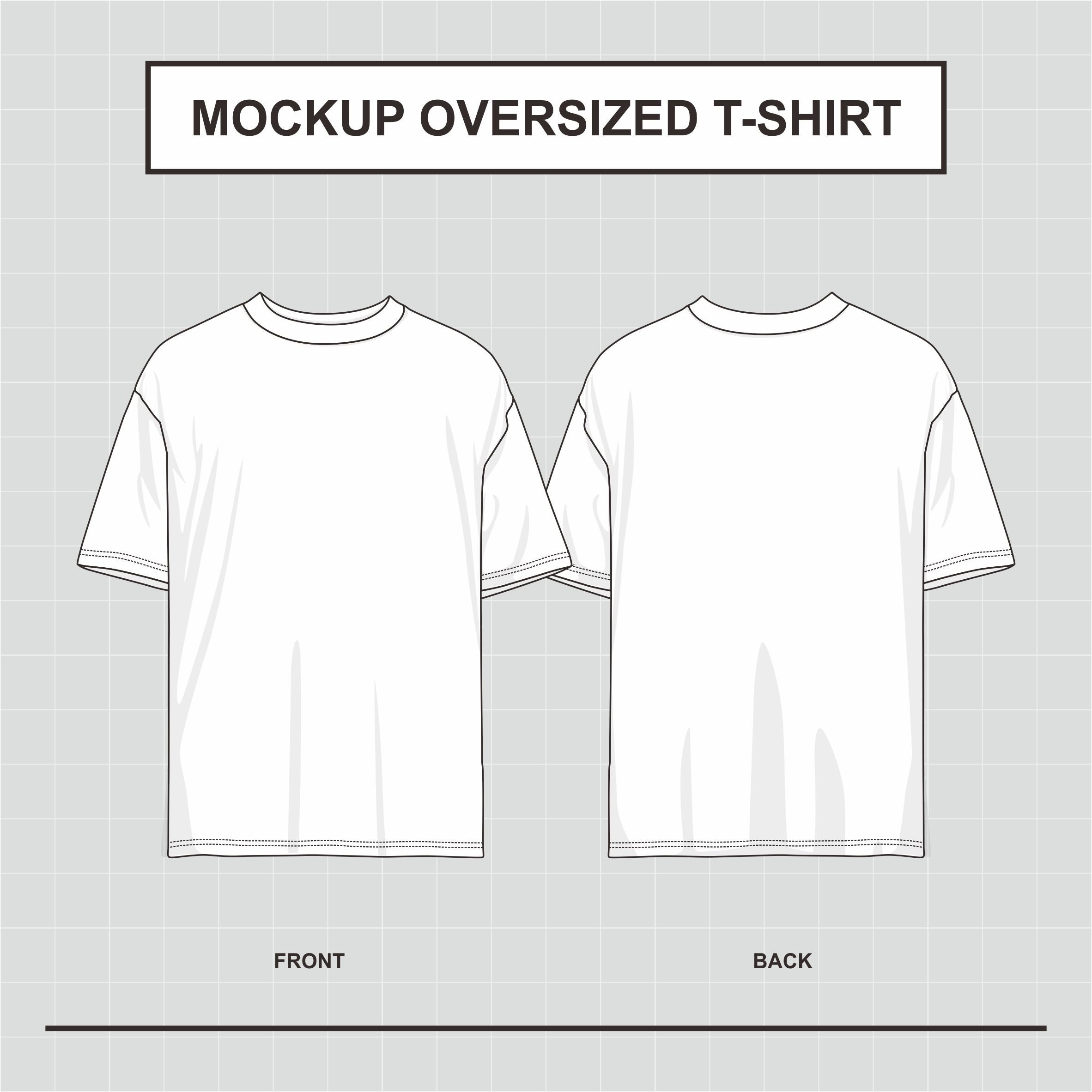 Oversized T-shirt Mockup Vector V2 Illustrator - Etsy