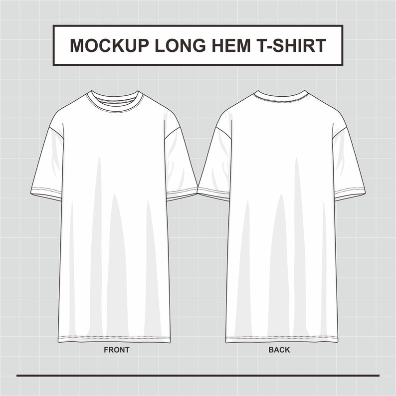Vector Mockup Long Hem T Shirt Illustration - Etsy