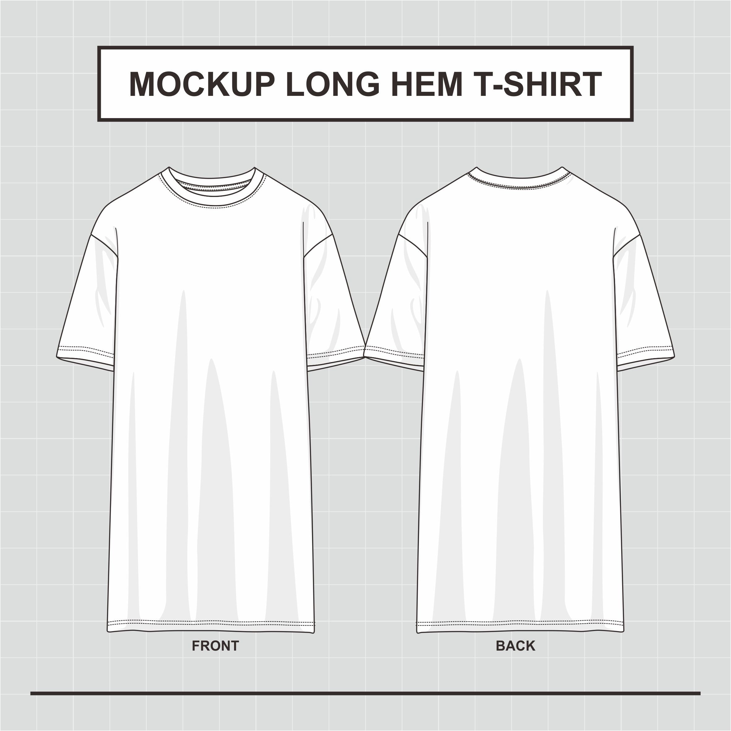 Vector Mockup Long Hem T Shirt Illustration - Etsy
