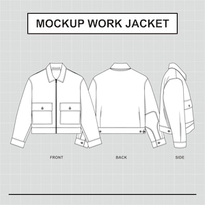 Mockup Work Jacket Vector Illustrator - Etsy