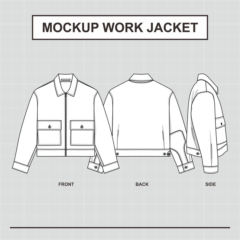 Mockup Work Jacket Vector Illustrator - Etsy