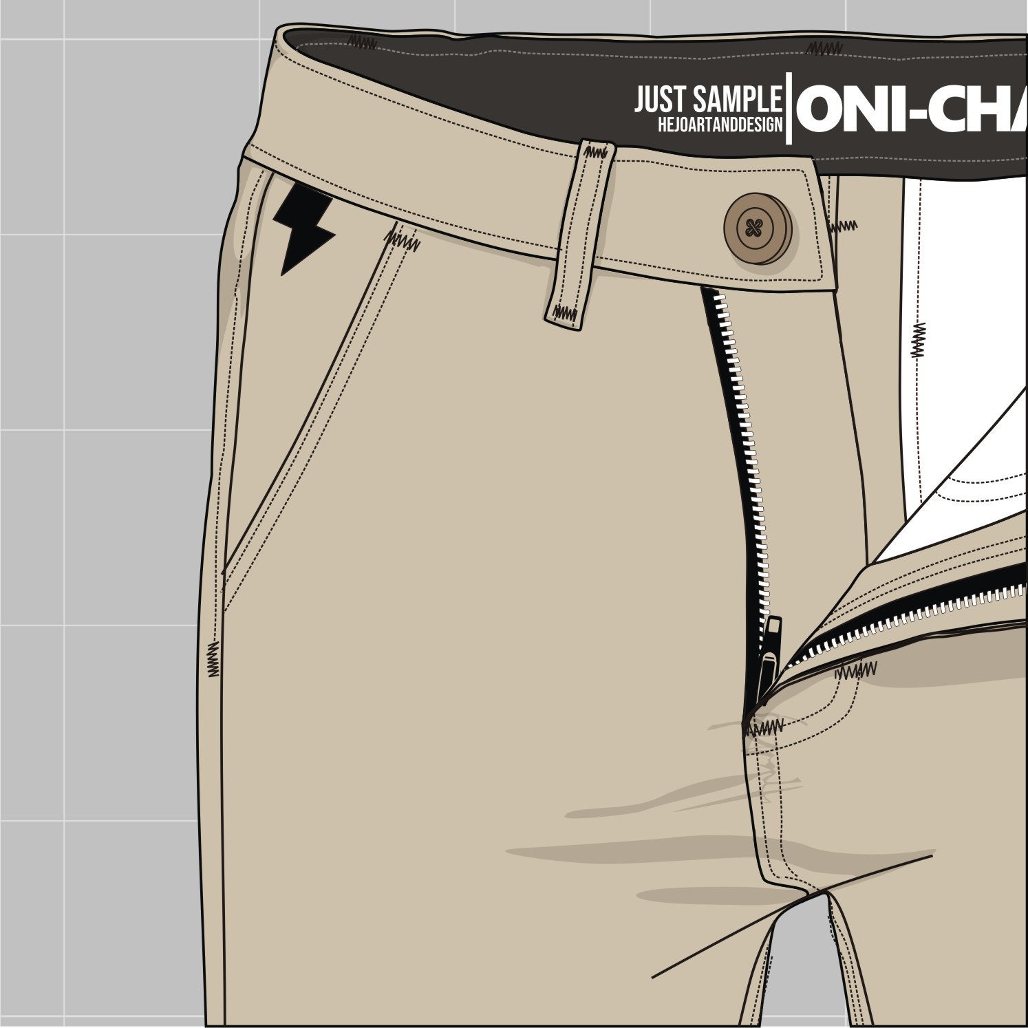 Chino Pant Vector Mockup Template Illustrator - Etsy