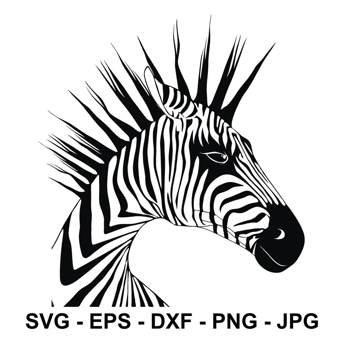 Zebra Punk SVG, PNG, DXF, Jpg, Eps Digital Download - Etsy