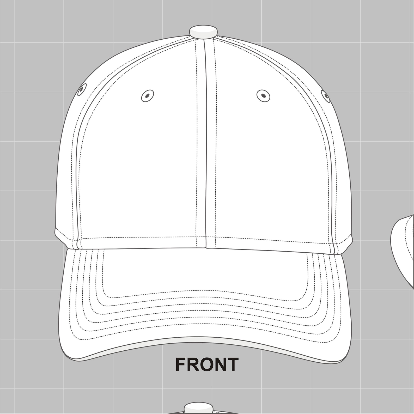 Baseball Snapback Cap Vector Mockup CAD Illustration - Etsy