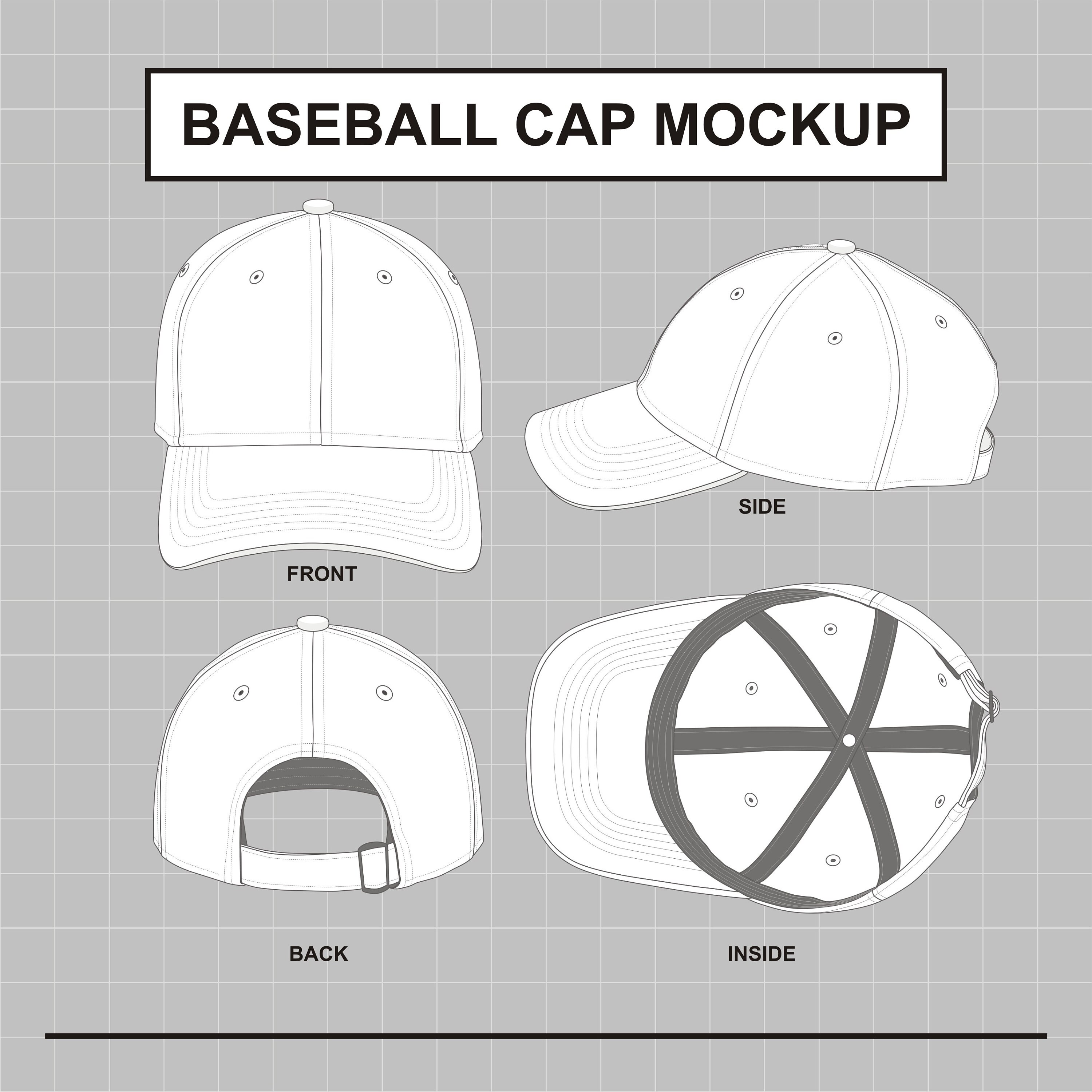 Baseball Cap Mockup Vector Illustrator Template Etsy Baseball Cap Mockup Vector Illustrator Template Etsy