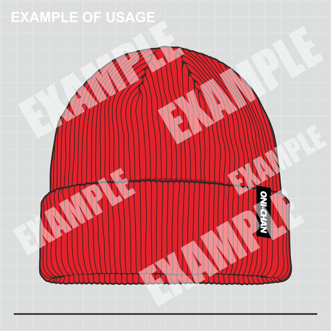 Mockup Beanie Hat Vector Illustrator - Etsy