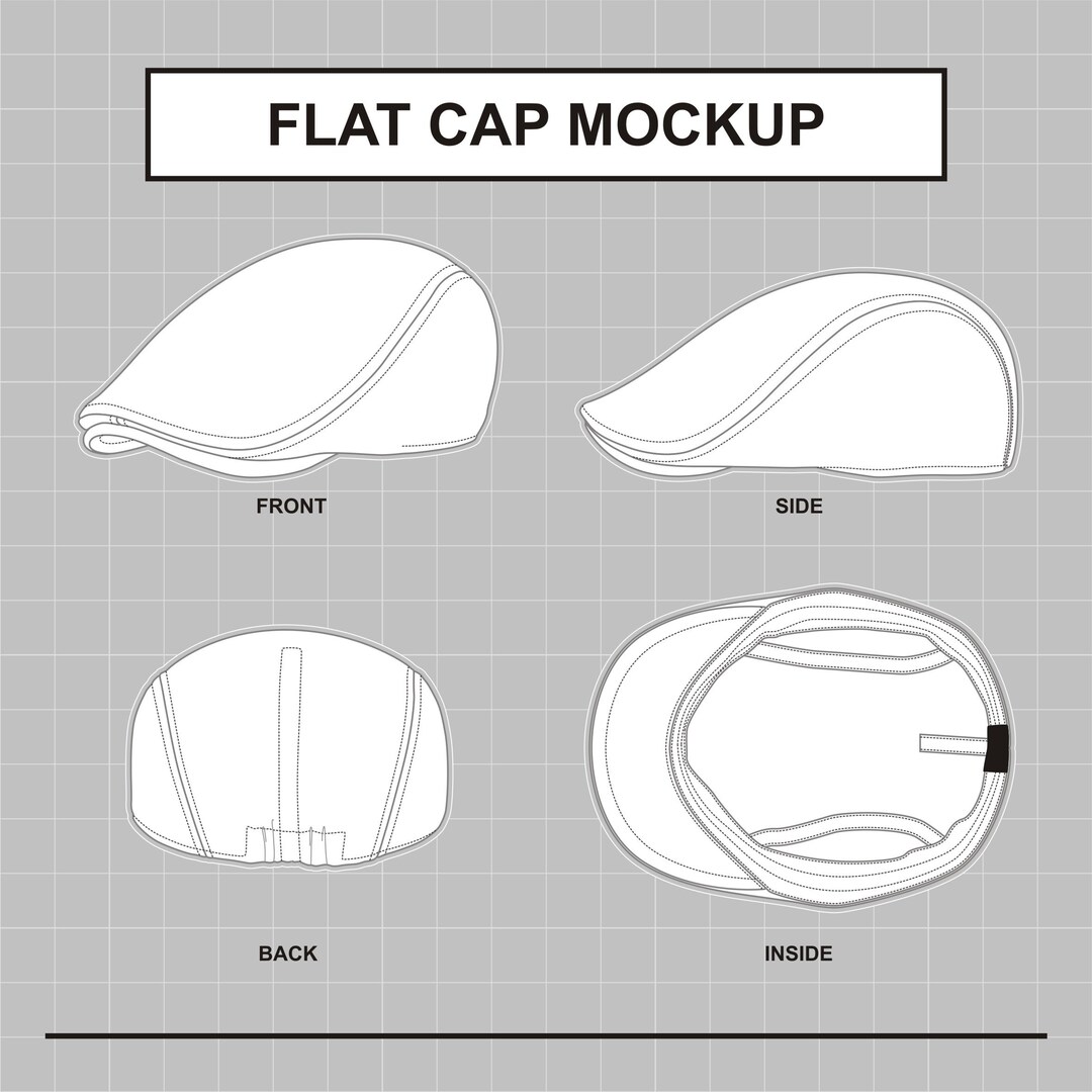 Flat Cap Vector Mockup Illustrator - Etsy