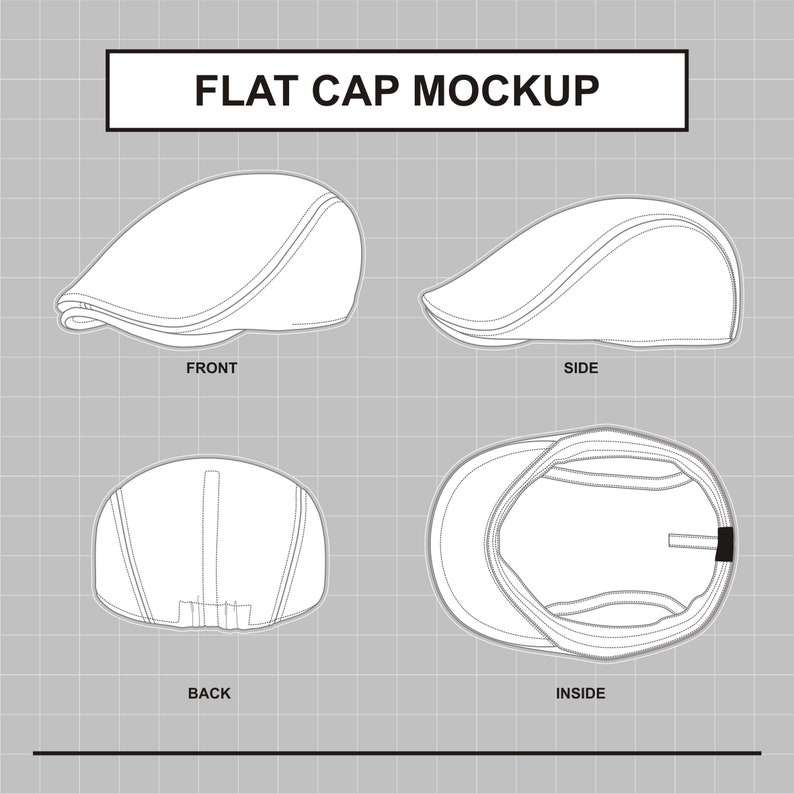 Flat Cap Vector Mockup Illustrator - Etsy