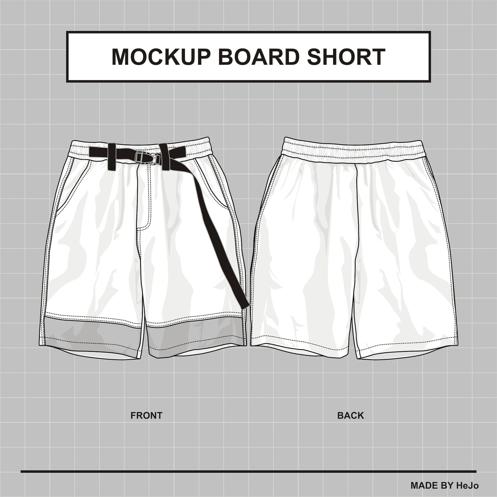 Board Shorts Mockup Vector - Etsy
