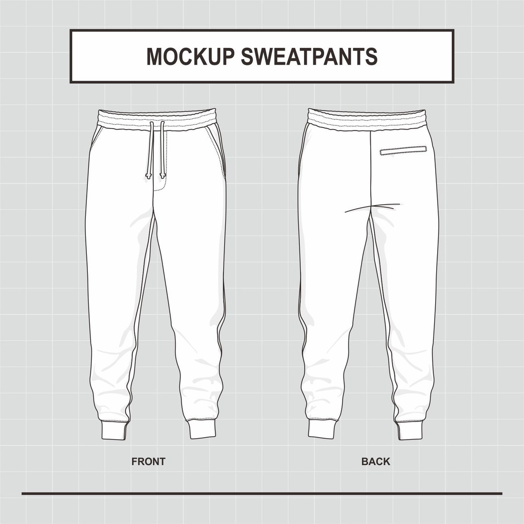 Vector Mockup of Sweatpants Illustrator - Etsy