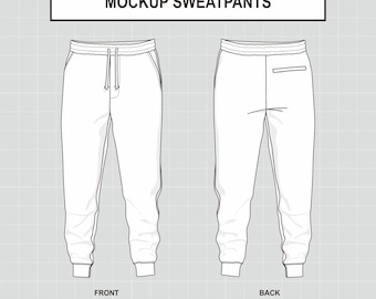 Baggy Sweatpants Template Wide Tech Pack Streetwear Vector Template ...