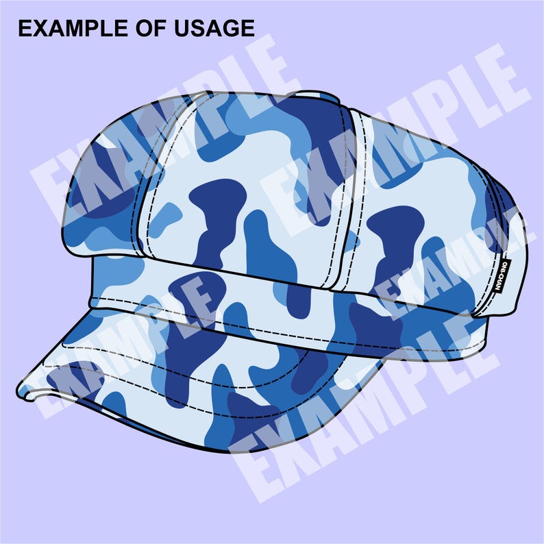 Newsboy Beret Cap Vector Mockup Illustration CAD Drawing - Etsy