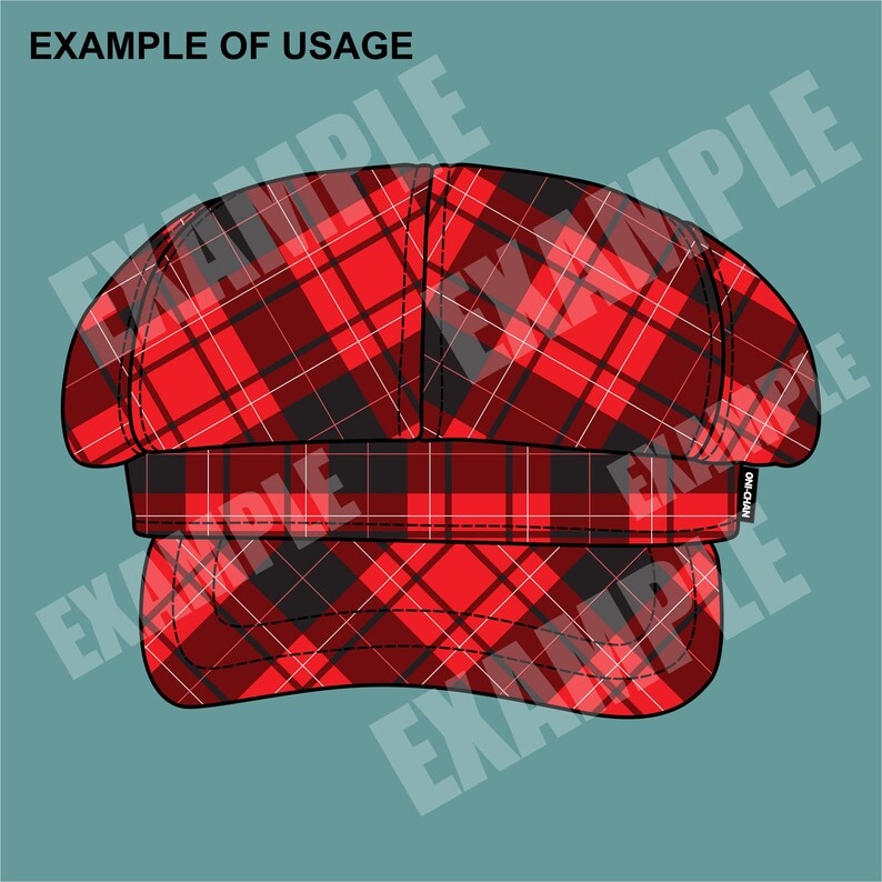 Newsboy Beret Cap Vector Mockup Illustration CAD Drawing - Etsy