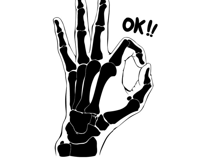 Skull Hand Print Svg File - Etsy Canada