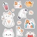 Kawaii Cats Cute Printable Stickers PNG Files for Planner, Diary ...