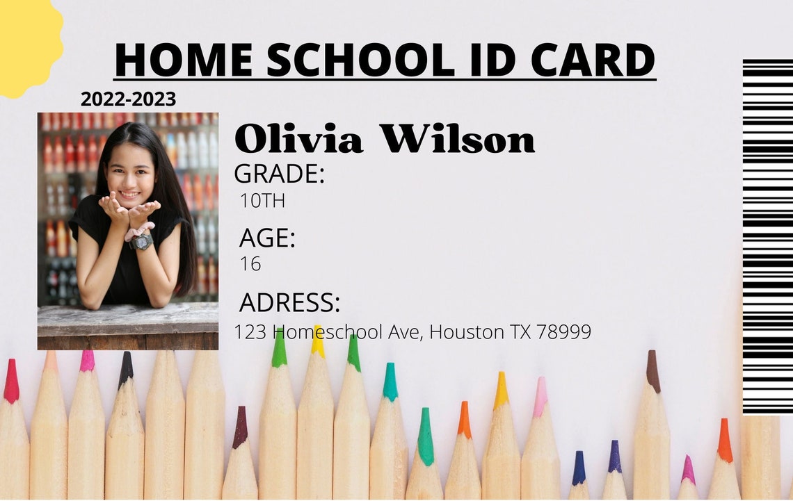 Homeschool Id Card Editable, Homeschool Child Id, Custom Id Printable ...
