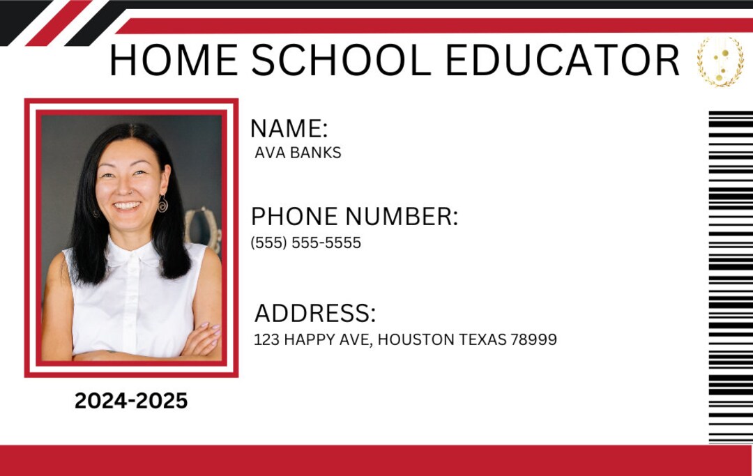HOME SCHOOL Teacher Id Card 12 Different Colors Homeschool Educator - Etsy