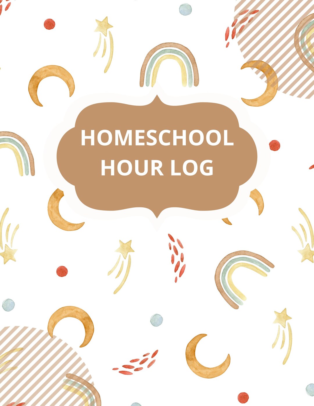 Homeschool Core and Noncore Hour Log Homeschool Log Homeschoolers Hour ...
